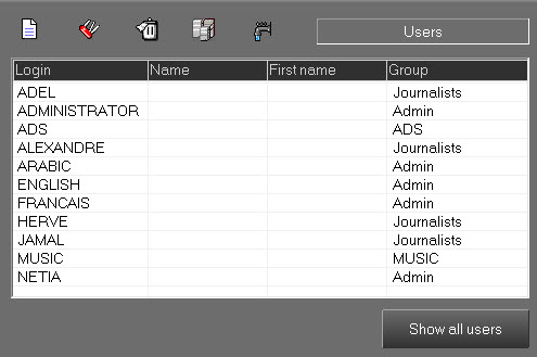 Documentations techniques > Administrator > Gestion des utilisateurs > Voir la liste de tous les ...